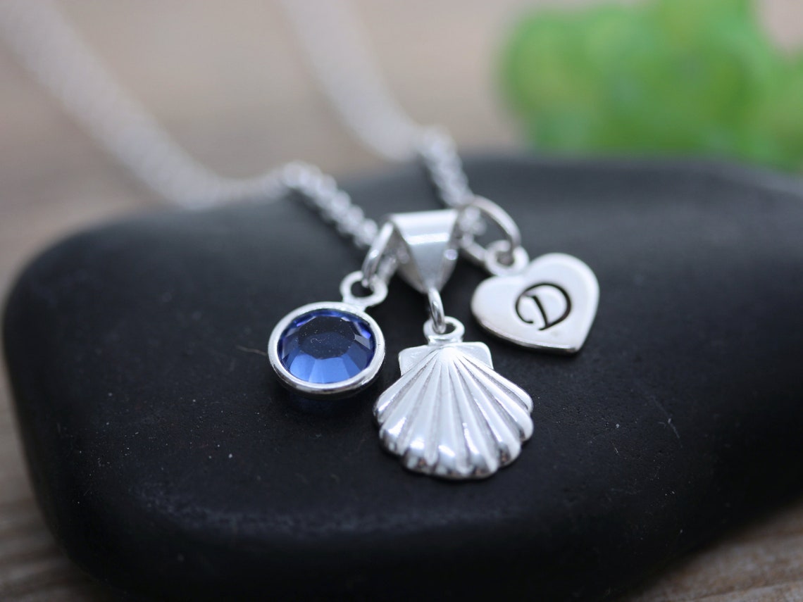 Personalized Sterling Silver Sea Shell Necklace Sterling - Etsy