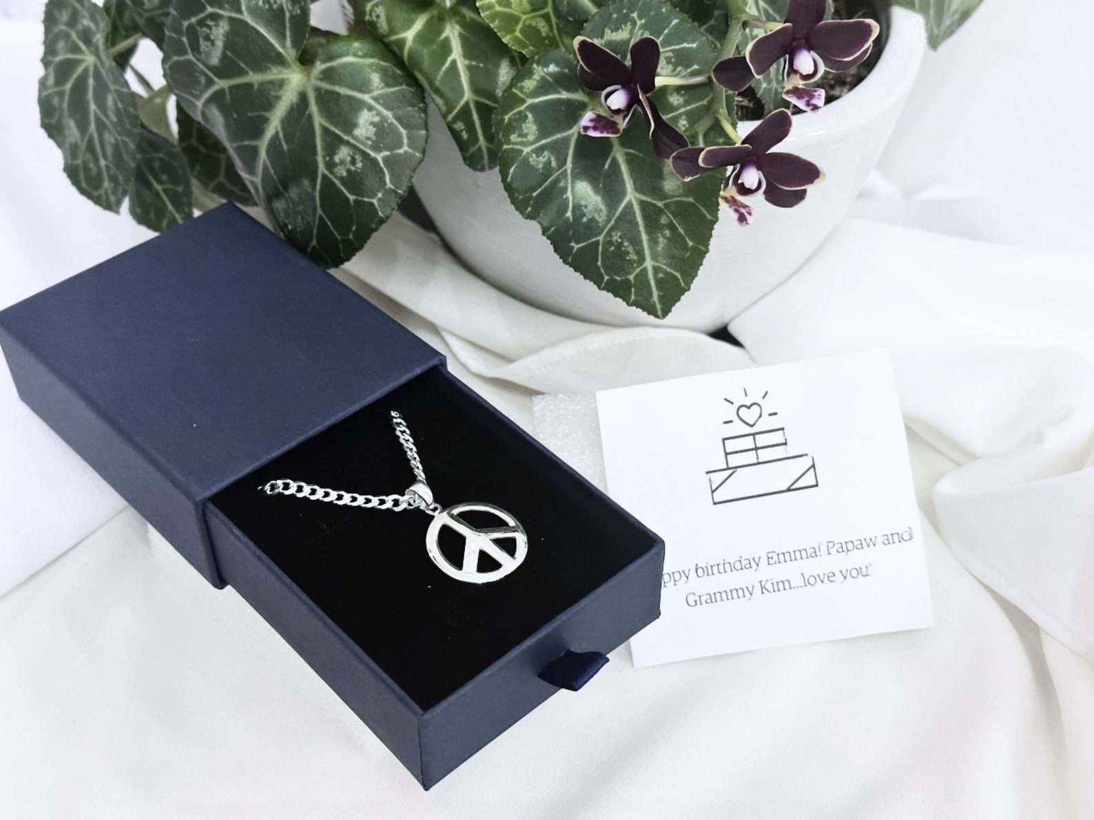 Sterling Silver Peace Sign Necklace, Small Charms No Included. Silver ...