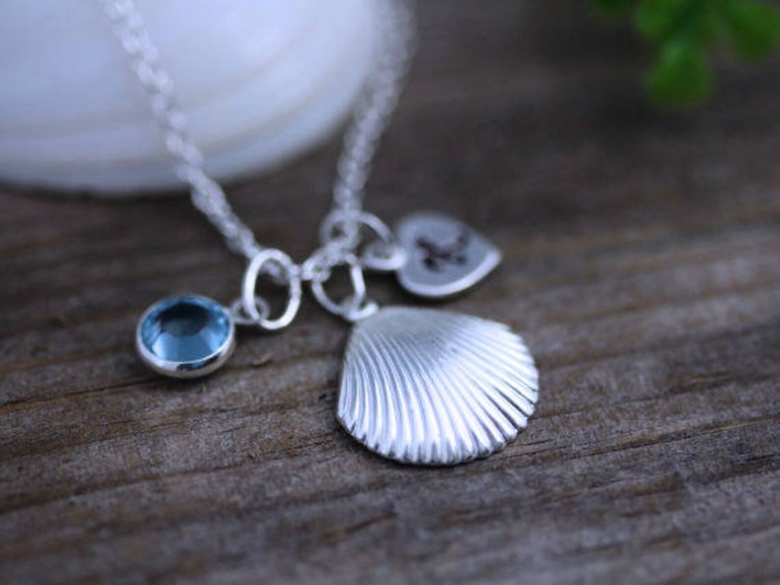 Personalized Sterling Silver Sea Shell Necklace Sterling - Etsy