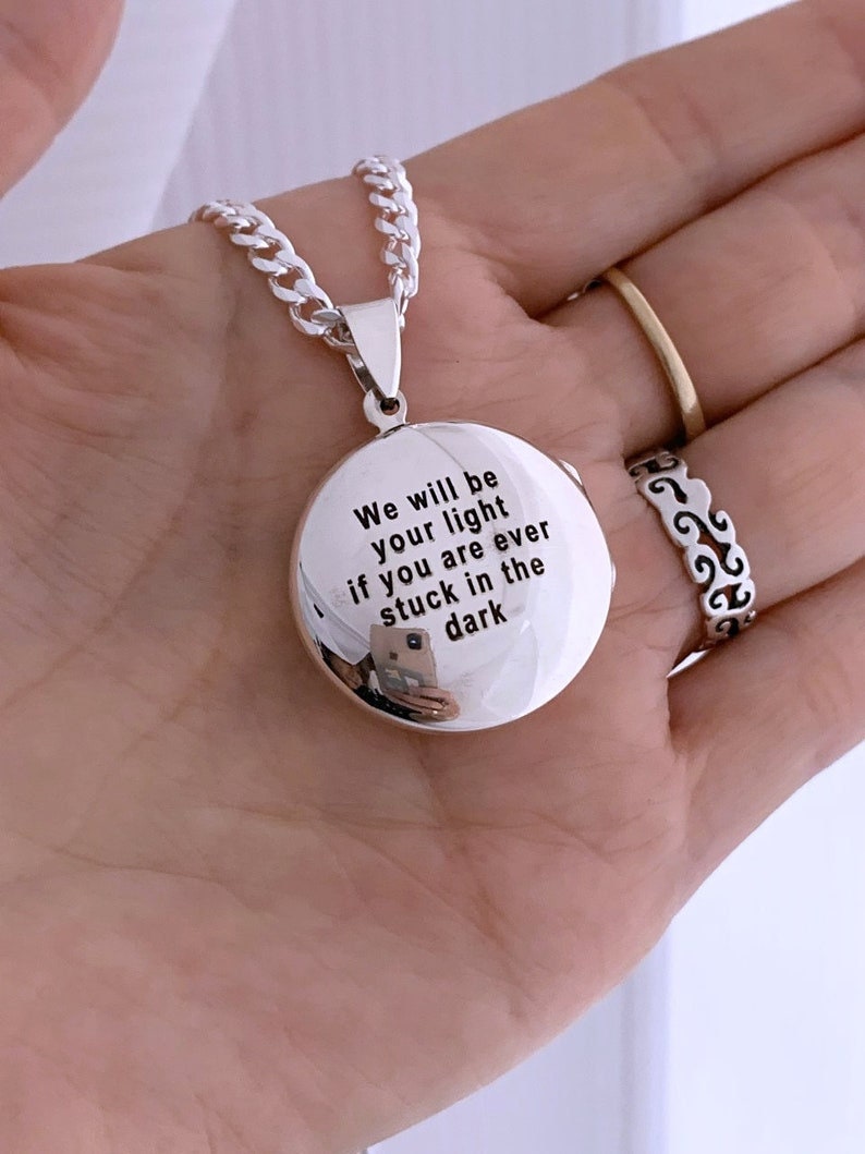 Sterling Silver Locket Round Locket Mens Locket Leather - Etsy