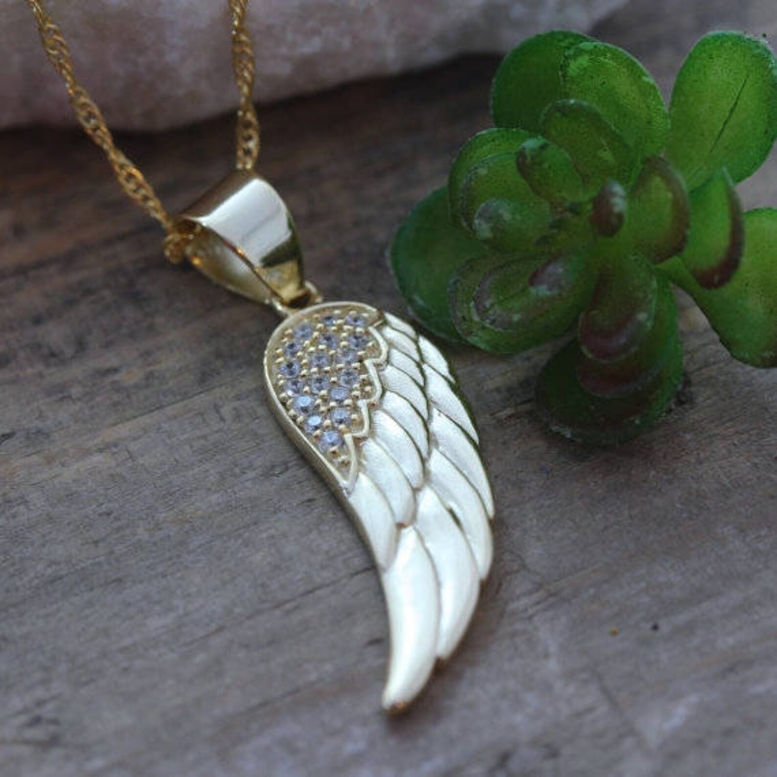 Gold Wing Necklace Gold Angel Wing Necklace Guardian Angel - Etsy