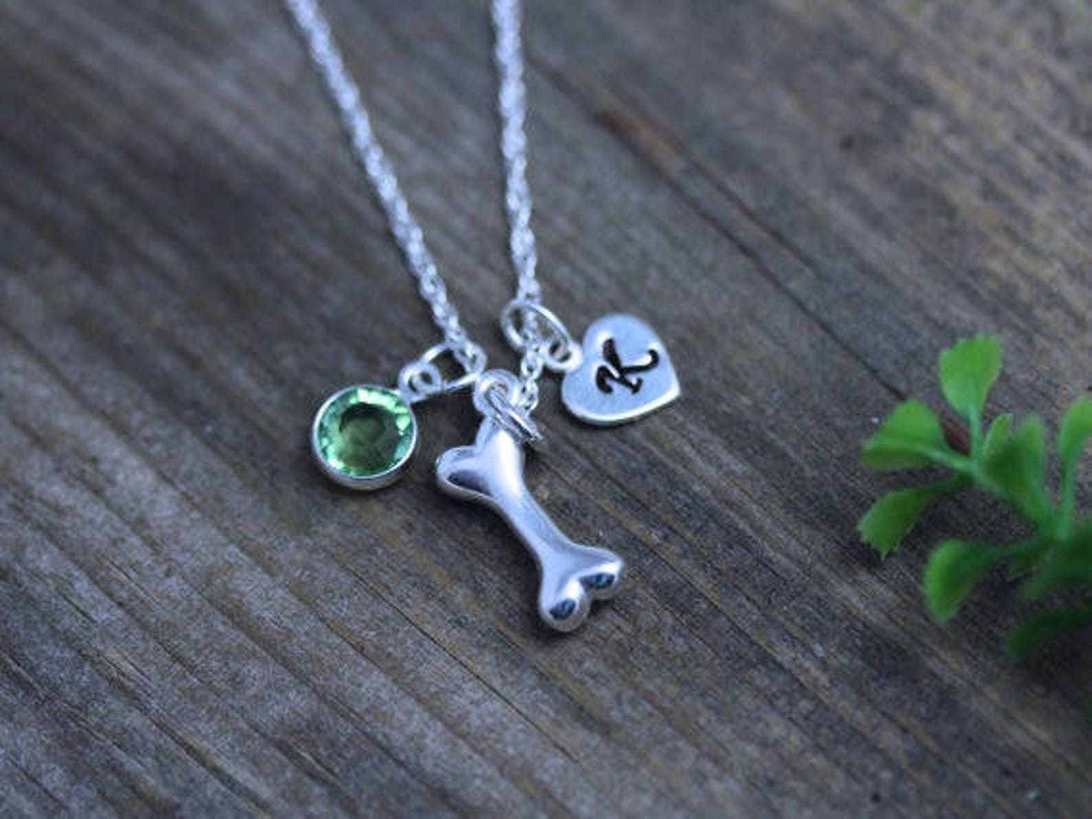 Dog Bone Silver Dog Bone Necklace Choose Chain Personalized - Etsy