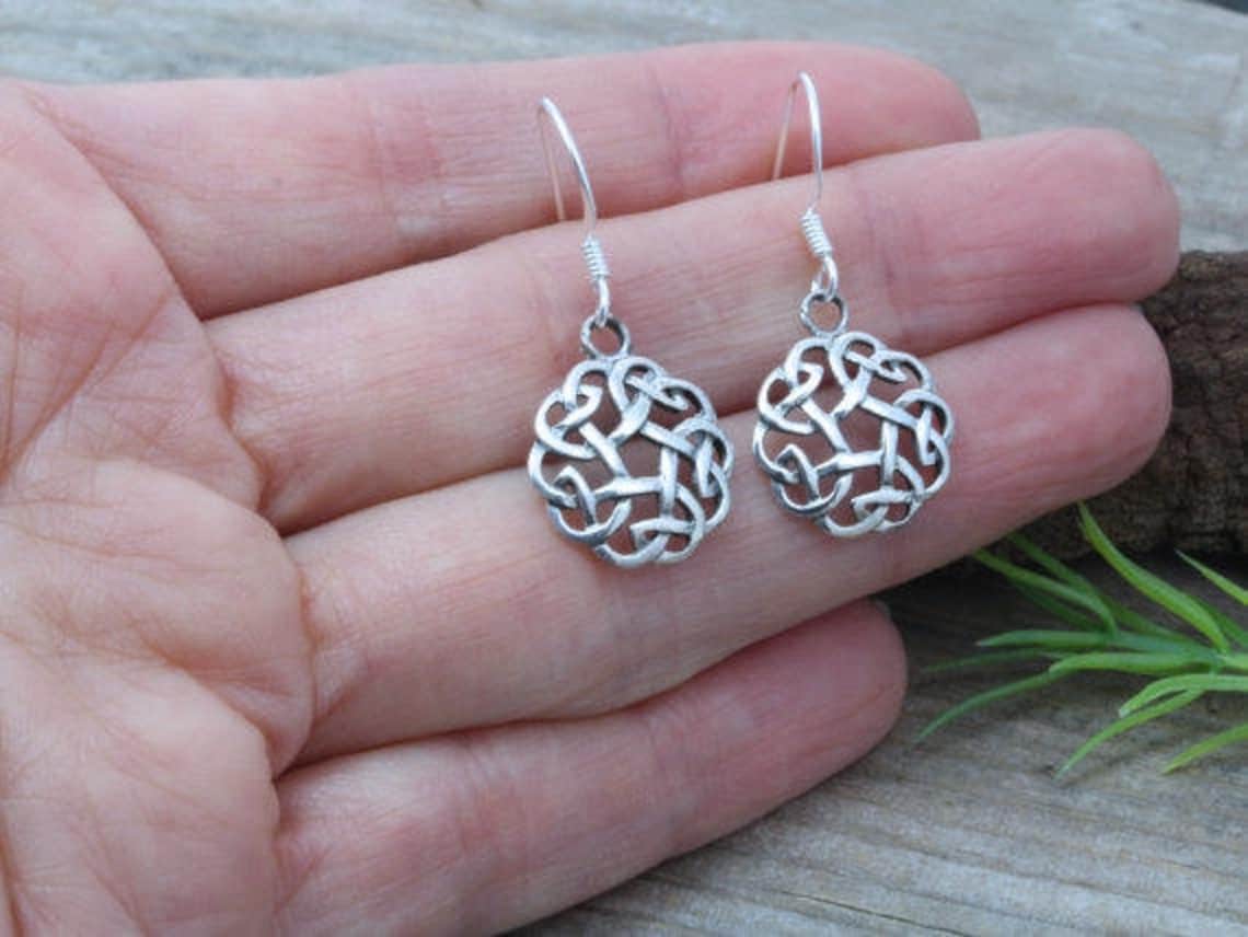 Silver Celtic Knot Earrings Knot Earrings Sterling Silver | Etsy