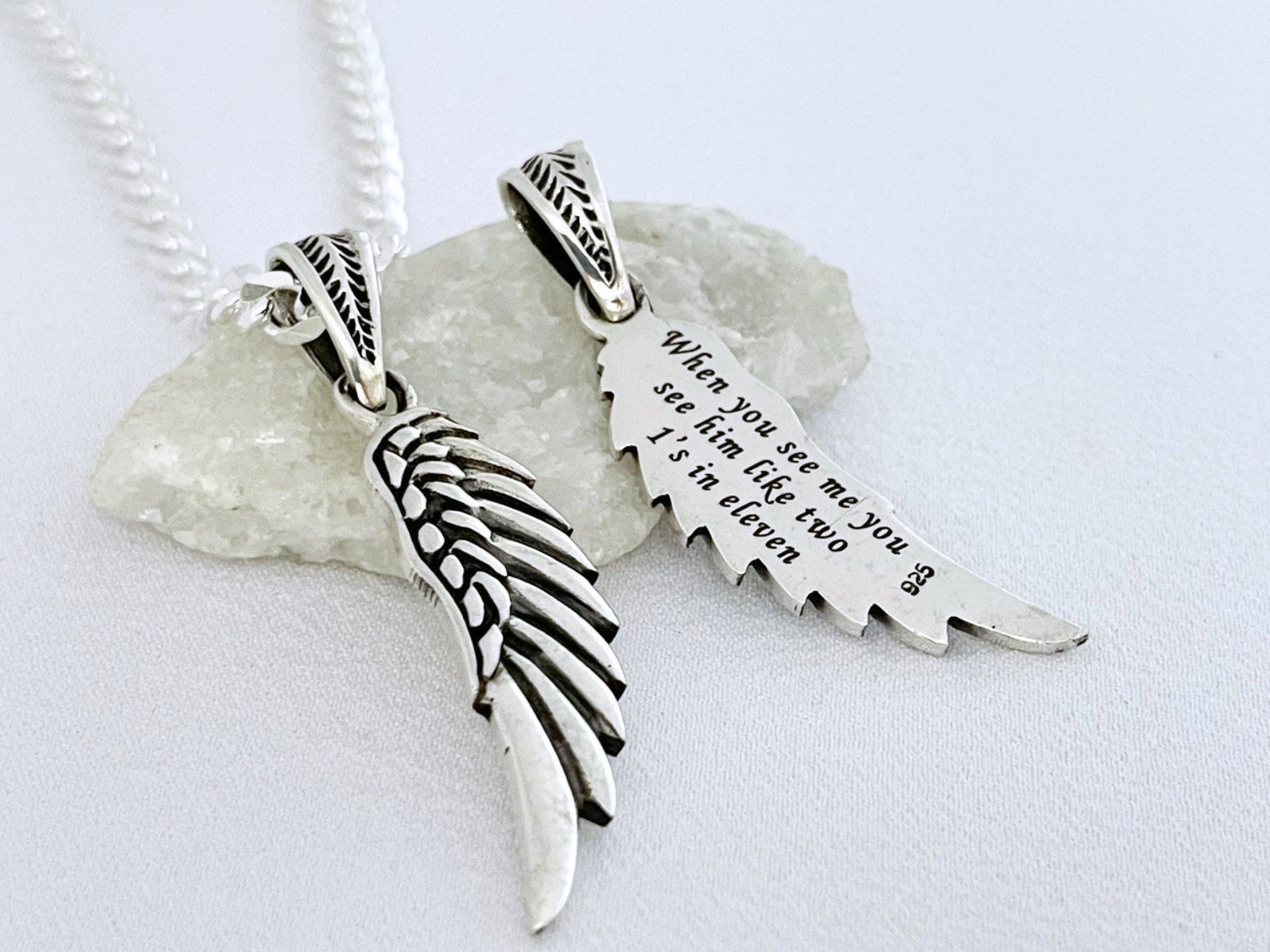 Engraved Wing. Sterling Silver Wing Necklace. Customized Wing - Etsy