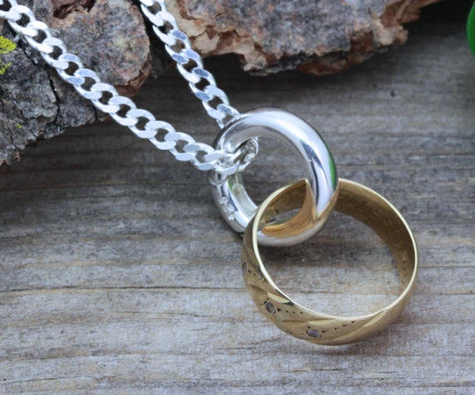 Sterling Silver Small Ring Holder Necklace for Small Ring. | Etsy