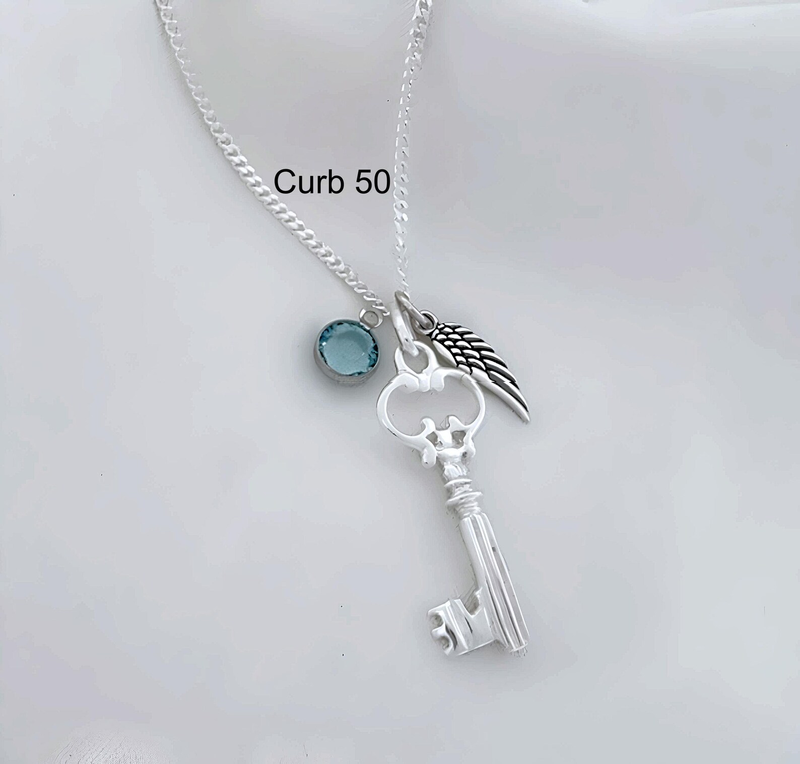 Key Necklace, Sterling Silver Key Necklace. Personalized Key Jewelry ...