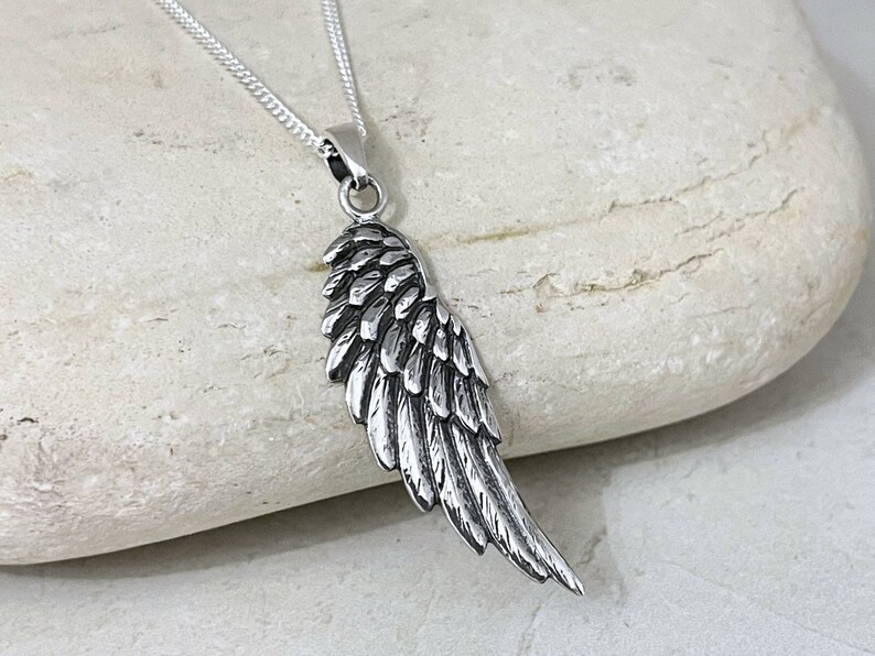 Engraved Wing. Sterling Silver Wing Necklace. Customized Wing - Etsy