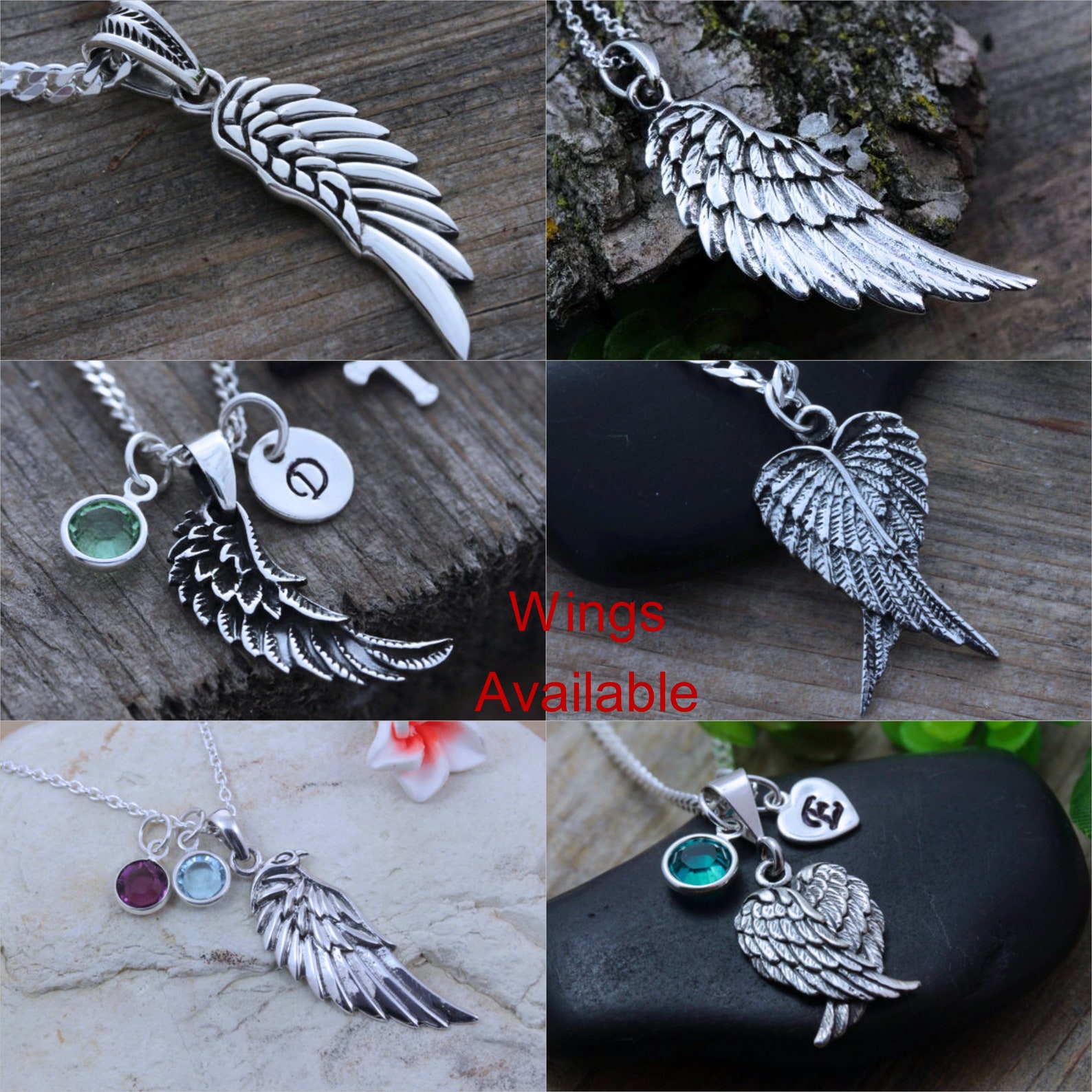 Sterling Silver Angel Wings Necklace Guardian Angel Necklace - Etsy