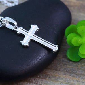 Unisex Kids Small Sterling Silver Cross Necklace, Silver Cross First ...