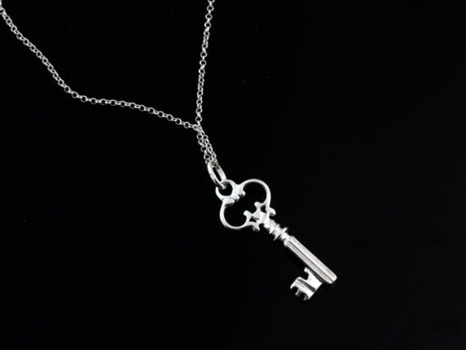 Key Necklace Sterling Silver Key Necklace. Personalized Key - Etsy