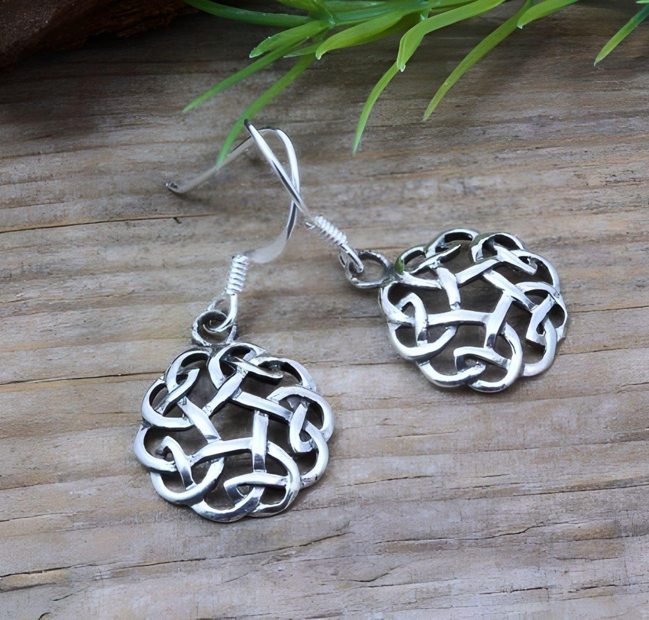 Silver Celtic Knot Earrings Knot Earrings Sterling Silver Celtic Knot ...