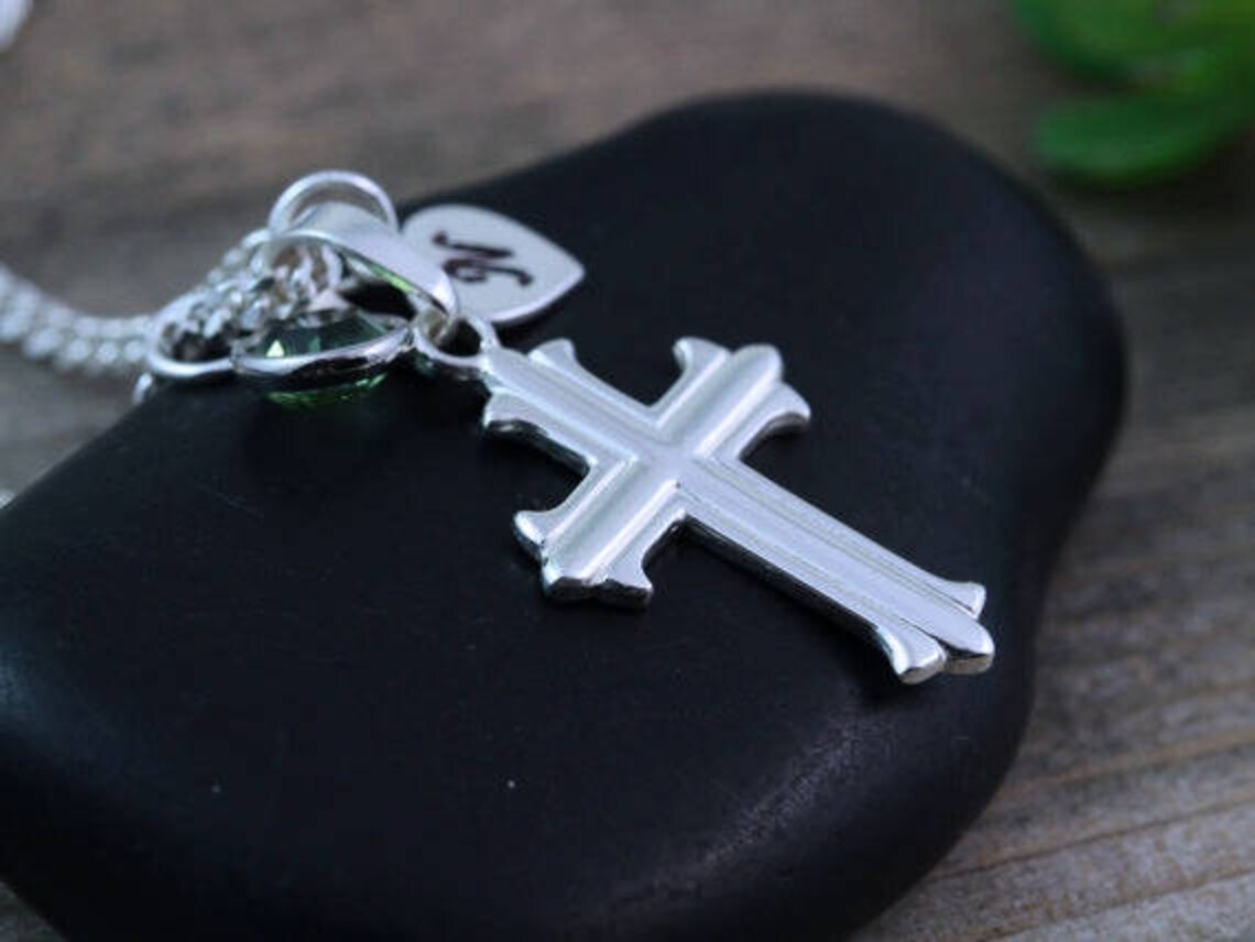 Small Silver Cross Necklace Engrave No Included Sterling - Etsy