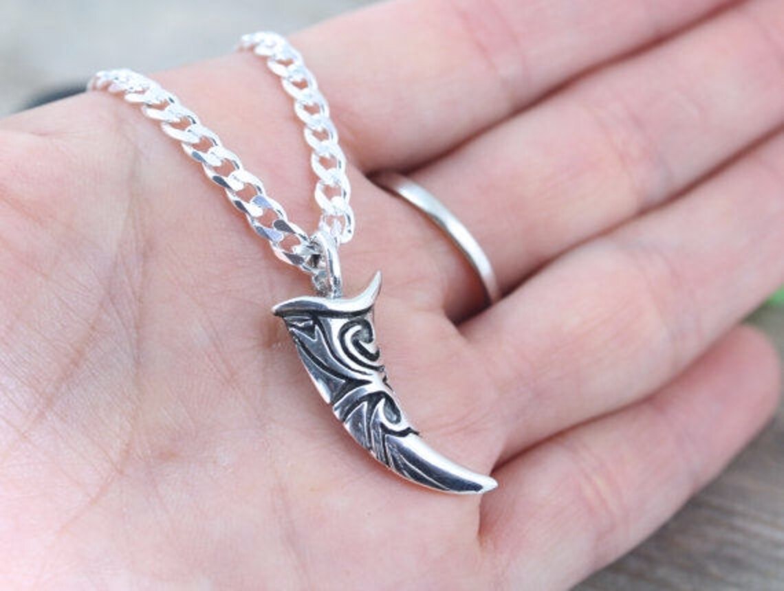 Solid Sterling Silver Claw Necklace, Solid Sterling Silver Raven Claw ...