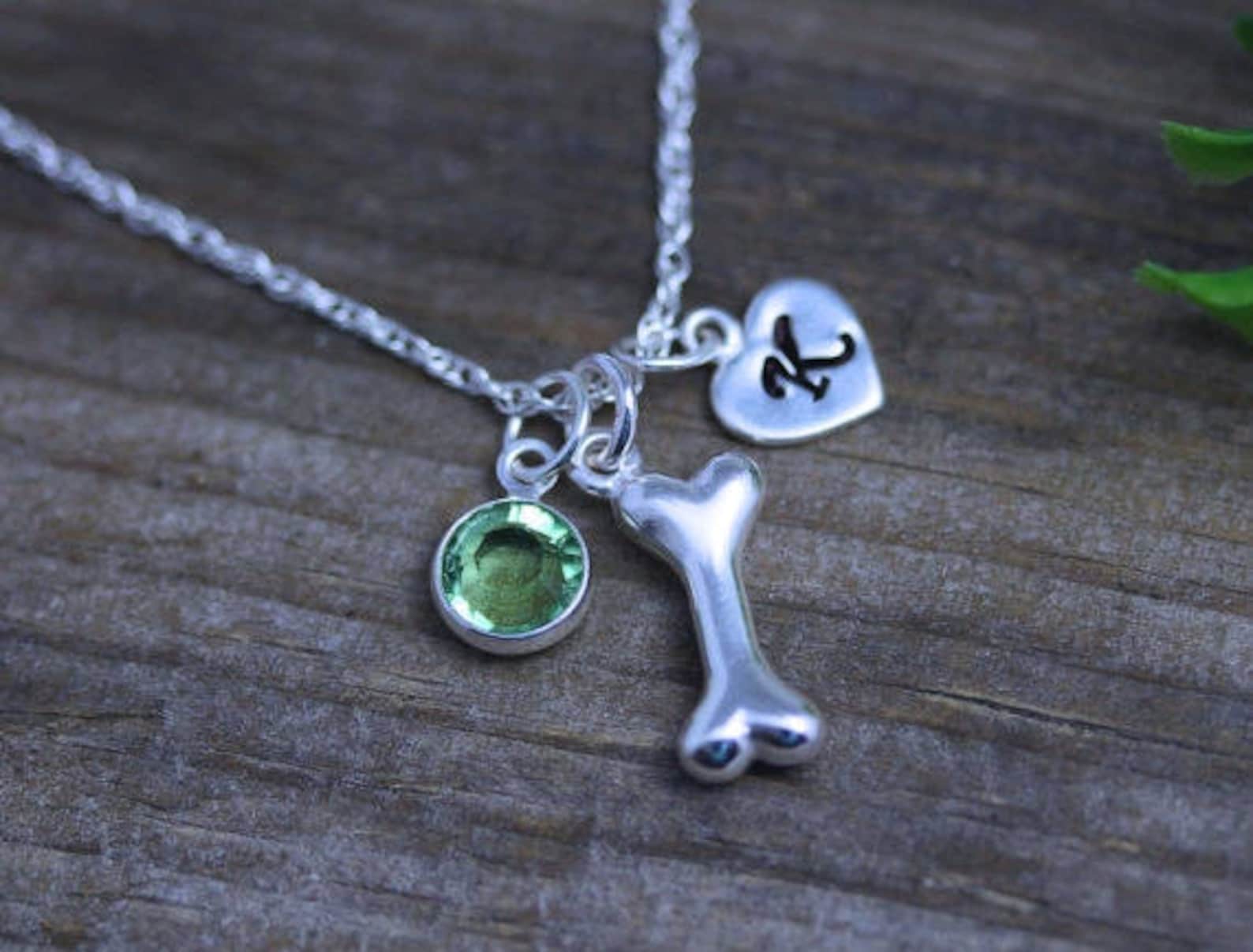 Dog Bone Silver Dog Bone Necklace Choose Chain Personalized - Etsy