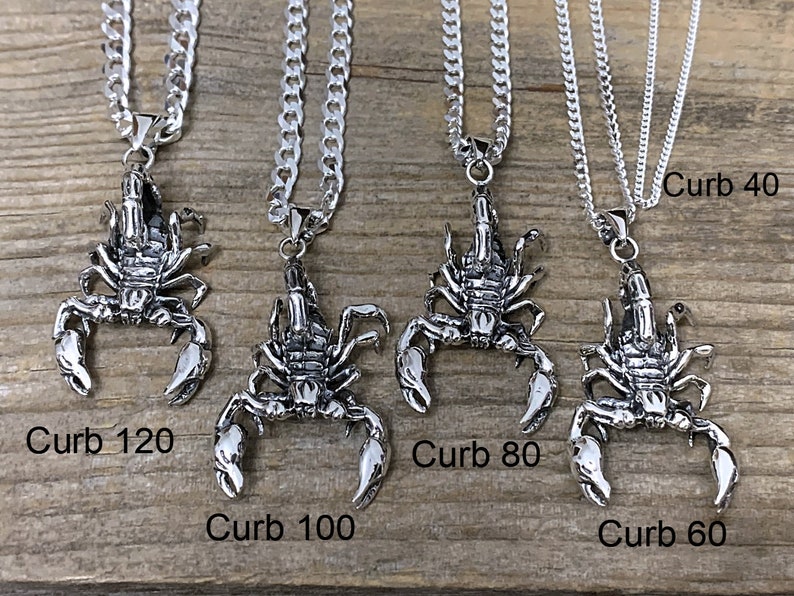 Sterling Silver Scorpion Necklace Choose Chain Exotic Silver - Etsy