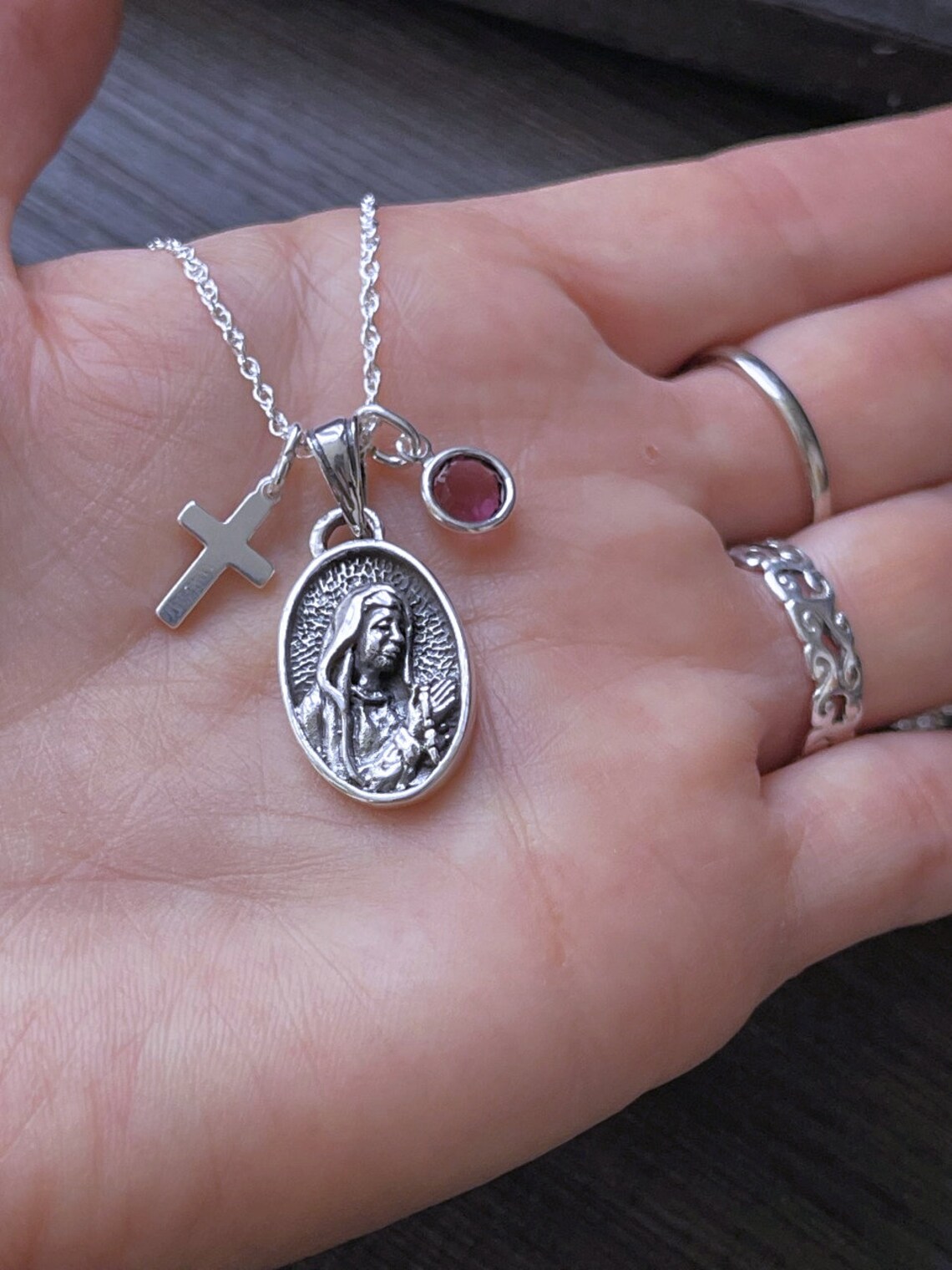 Mary Mother of God Necklace Virgin Mary Necklace Sterling - Etsy