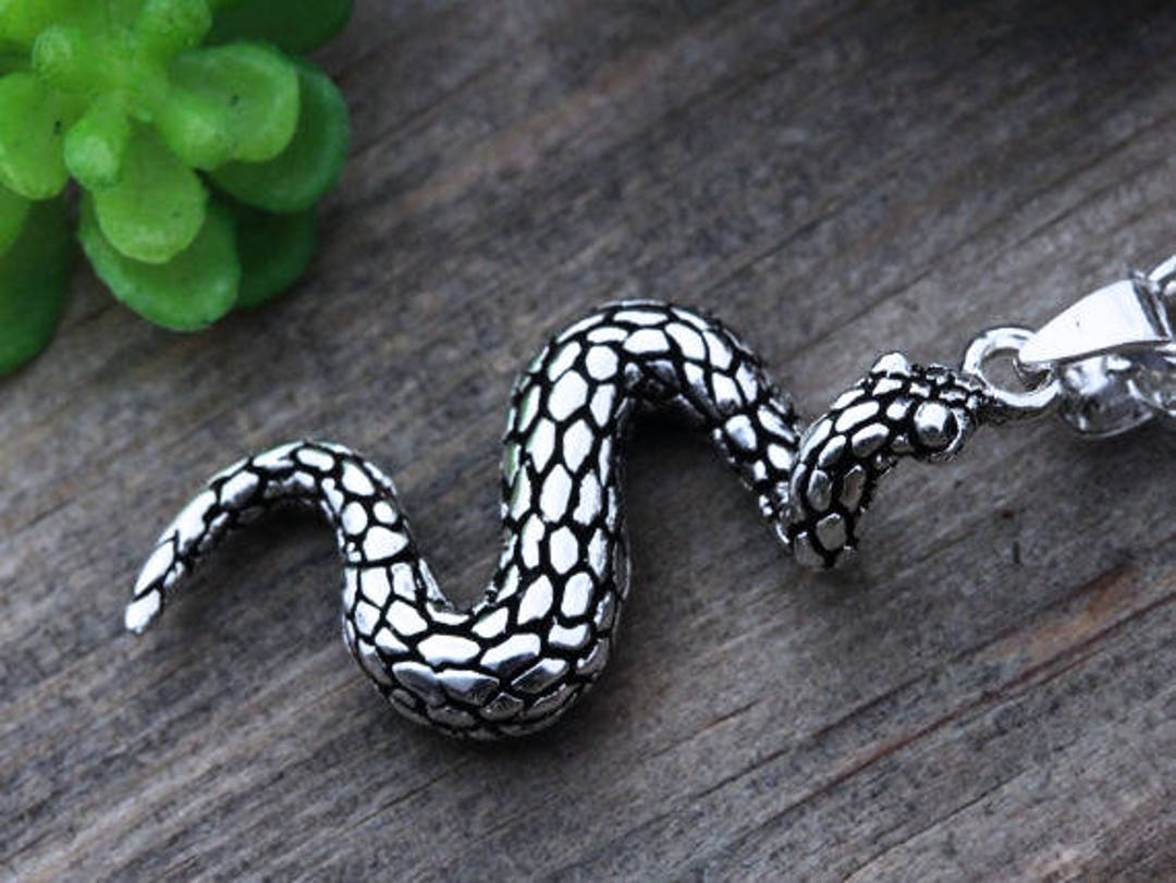 Sterling Silver Snake Pendant, Snake Body Moves. Silver Snake Pendant ...
