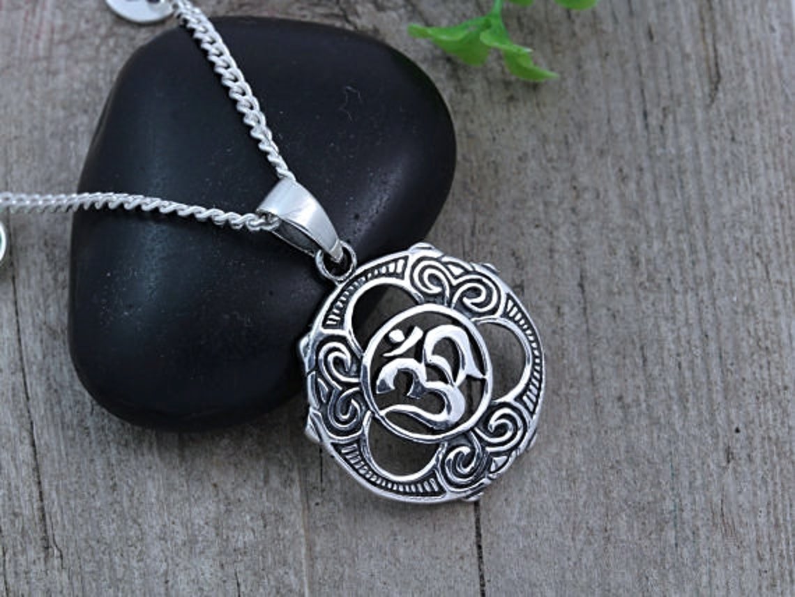 Silver OM Necklace Sterling Silver Om Jewelry Choose Your - Etsy