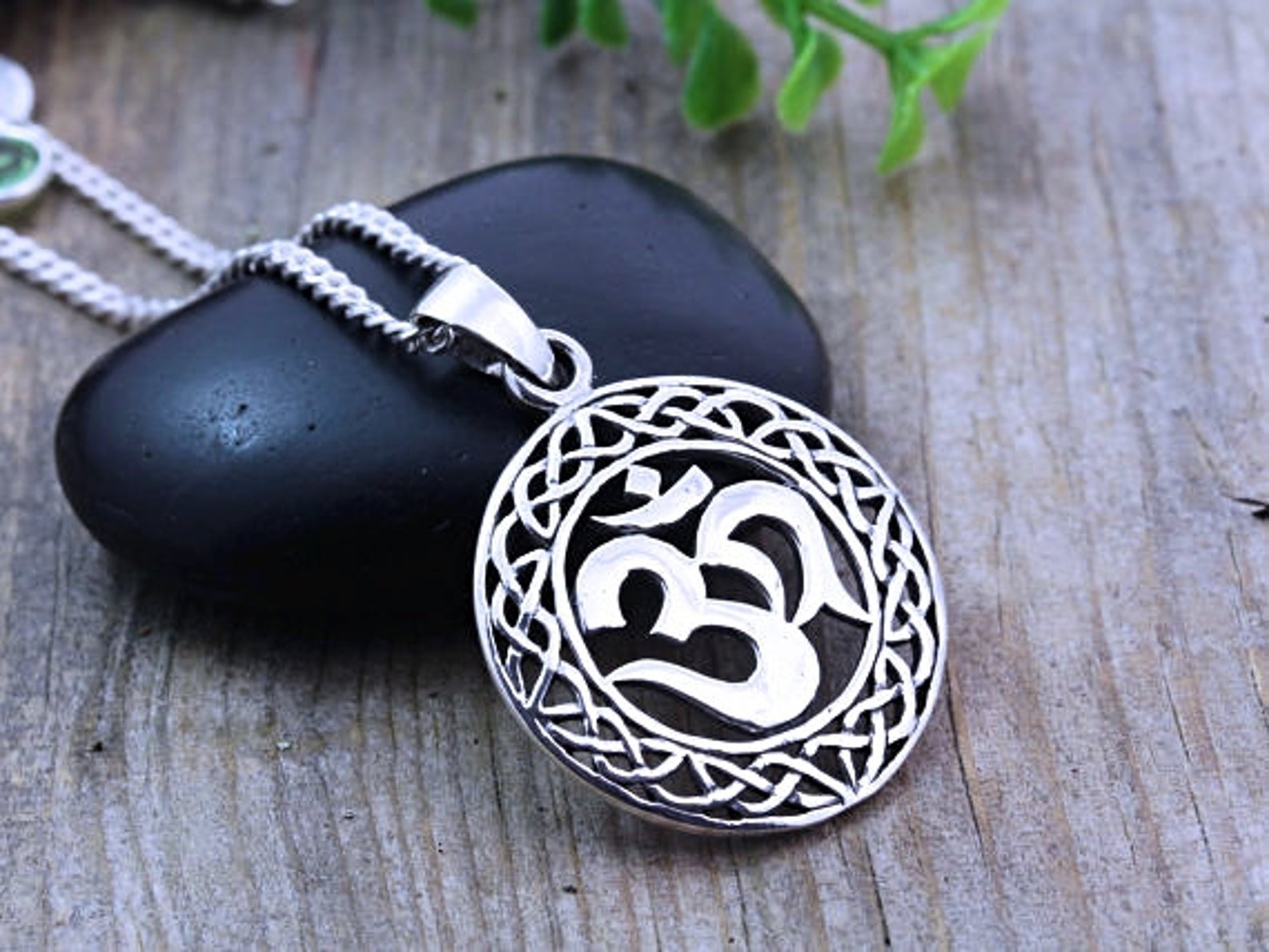 Silver OM Necklace Sterling Silver Ohm Jewelry Choose Your | Etsy