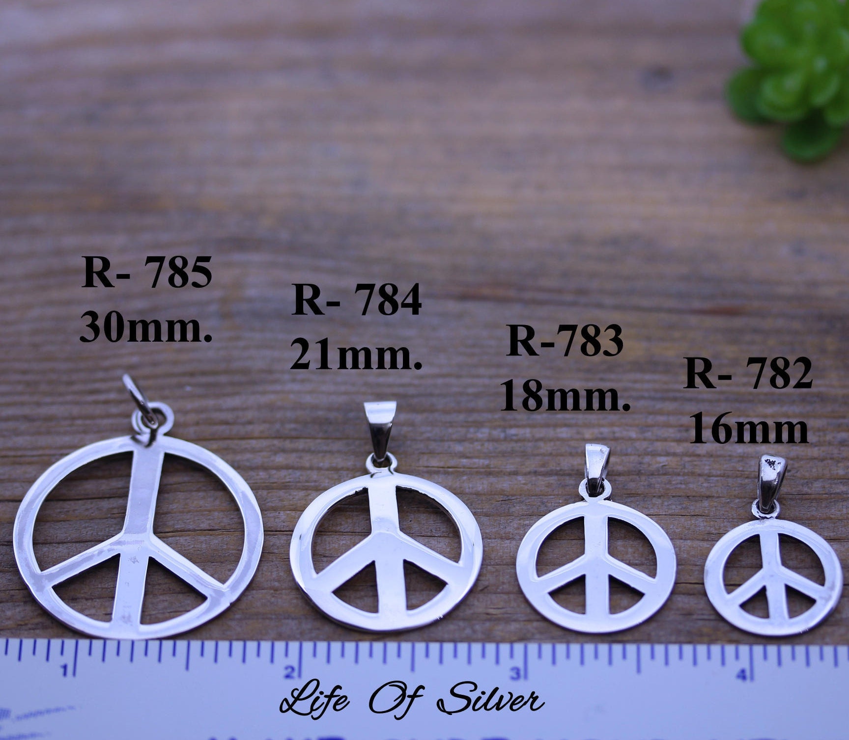 Sterling silver Peace Sign Necklace Mens Peace Necklace | Etsy