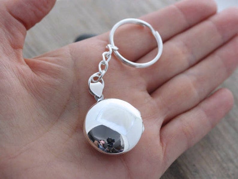 Keychain Locket for Men. 925 Sterling Silver Locket . Round | Etsy