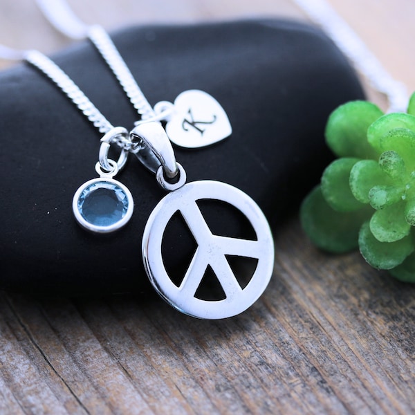 Peace Sign Necklace - Etsy