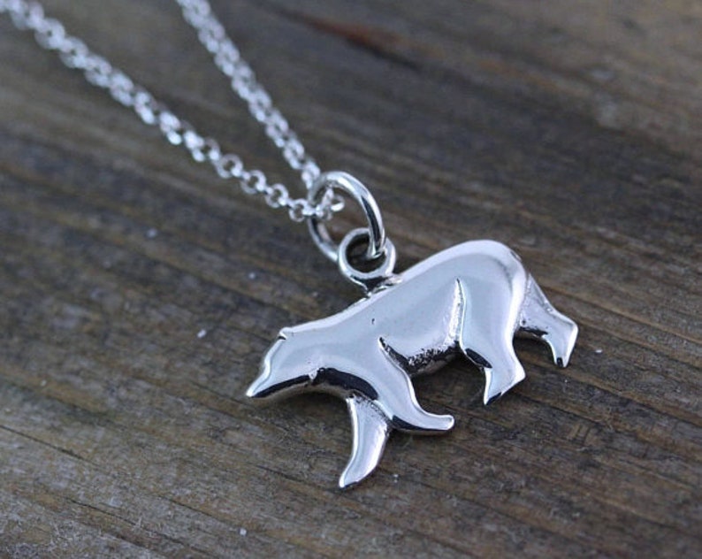 925 Sterling Silver Bear Necklace Bear Pendant Polar Bear - Etsy