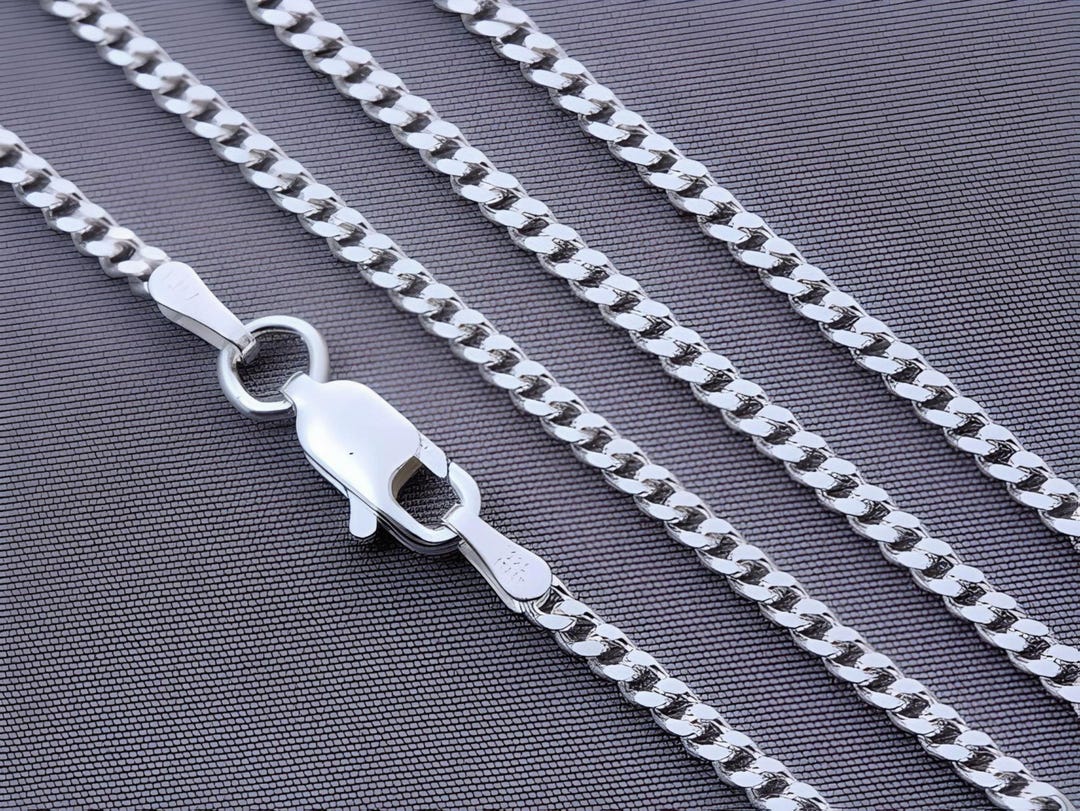 Sterling Silver Italian Curb Chain, 2.1 Millimeter Chain Made in Italy ...