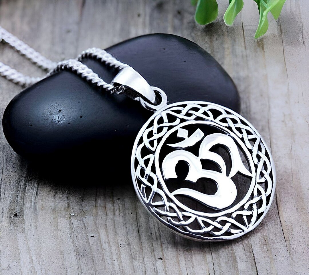 Silver OM Necklace, Sterling Silver Ohm Jewelry, Choose Your Chain ...