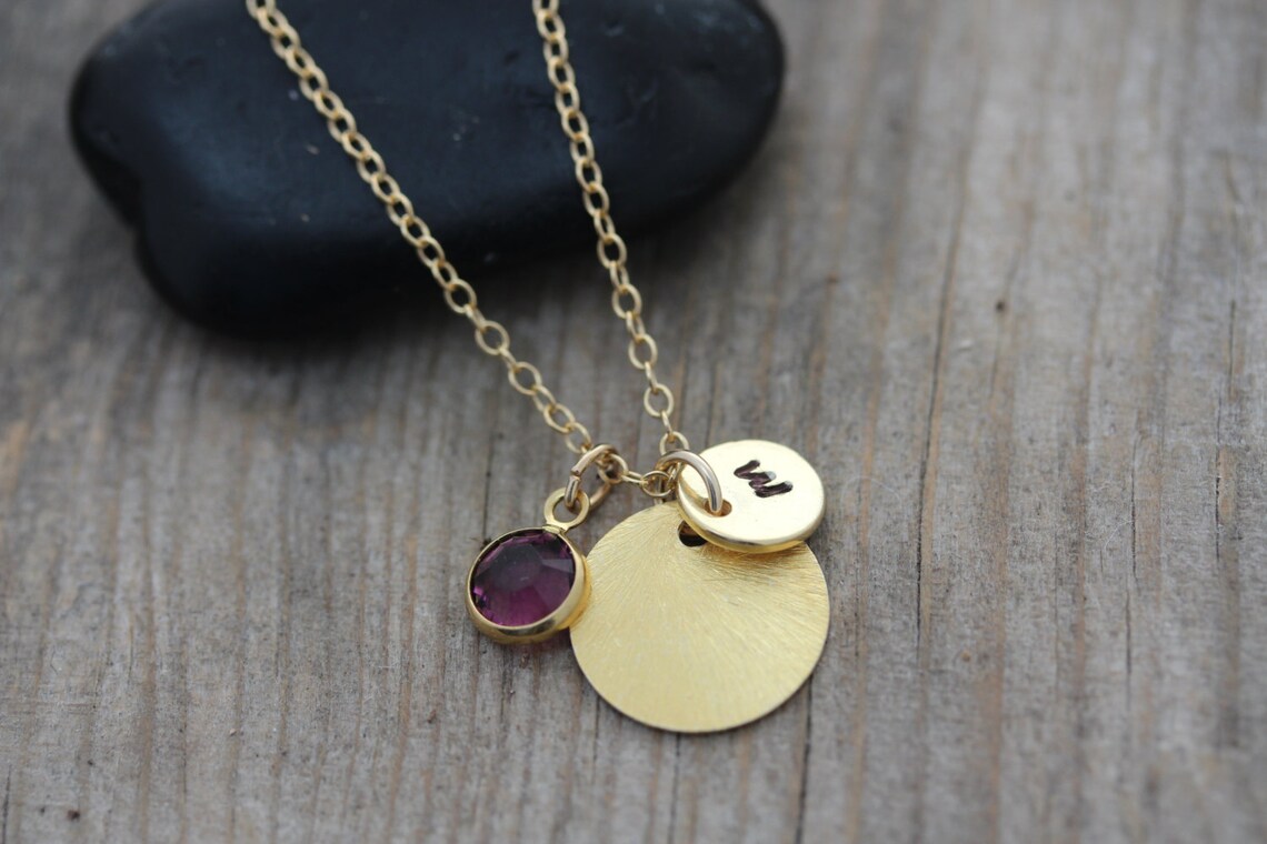 Personalized disk necklace Three ways wear Reese | Etsy