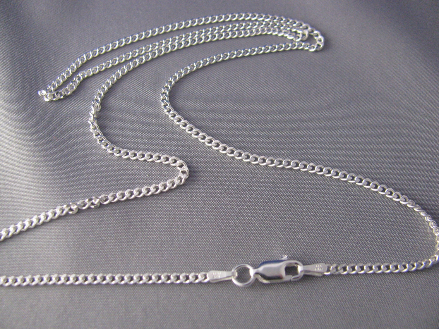 Sterling Silver Italian Curb Chain 2.1 Millimeter Chain Made - Etsy