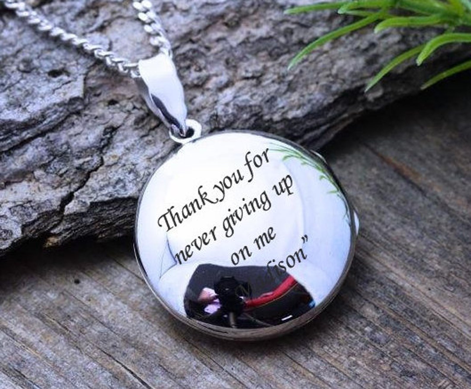 Sterling Silver Locket Necklace Laser Custom Engraved Locket | Etsy