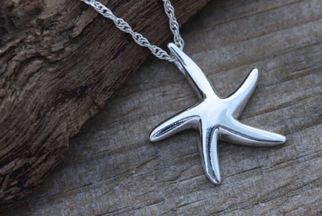 925 Starfish Necklace, Sterling Silver Starfish Necklace, Silver Sea ...
