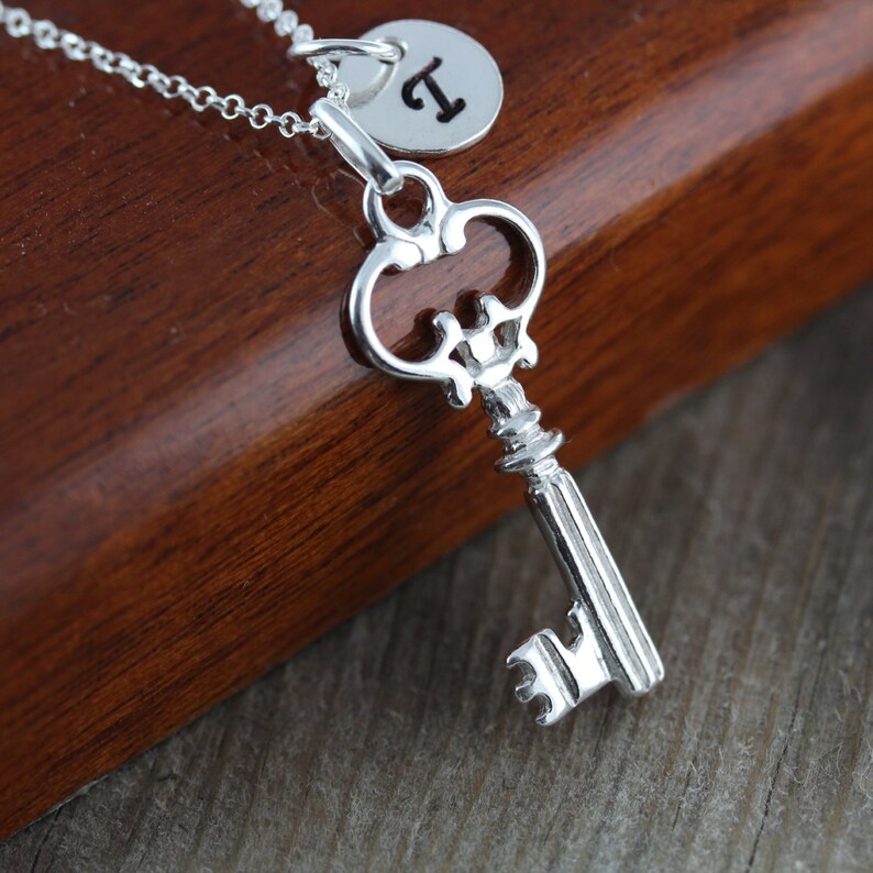 Key Necklace Sterling Silver Key Necklace. Personalized Key - Etsy UK