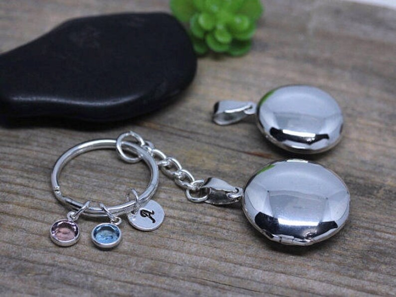 Keychain Locket for Men. 925 Sterling Silver Locket . Round | Etsy