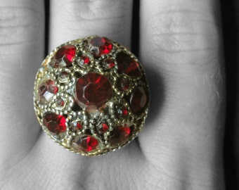 Faux Ruby Ring - Etsy