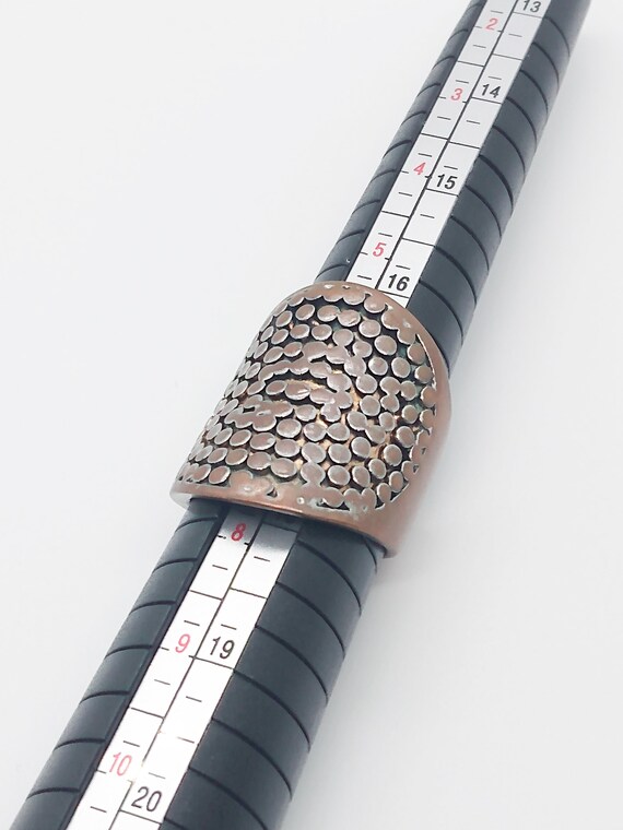 Vintage large round metal industrial ring : dark bron… - Gem