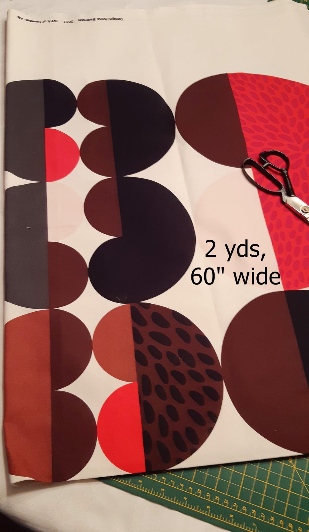 Heavy Ikea Duck Upholstery Fabric, Design by Anna Solanda, Browns ...