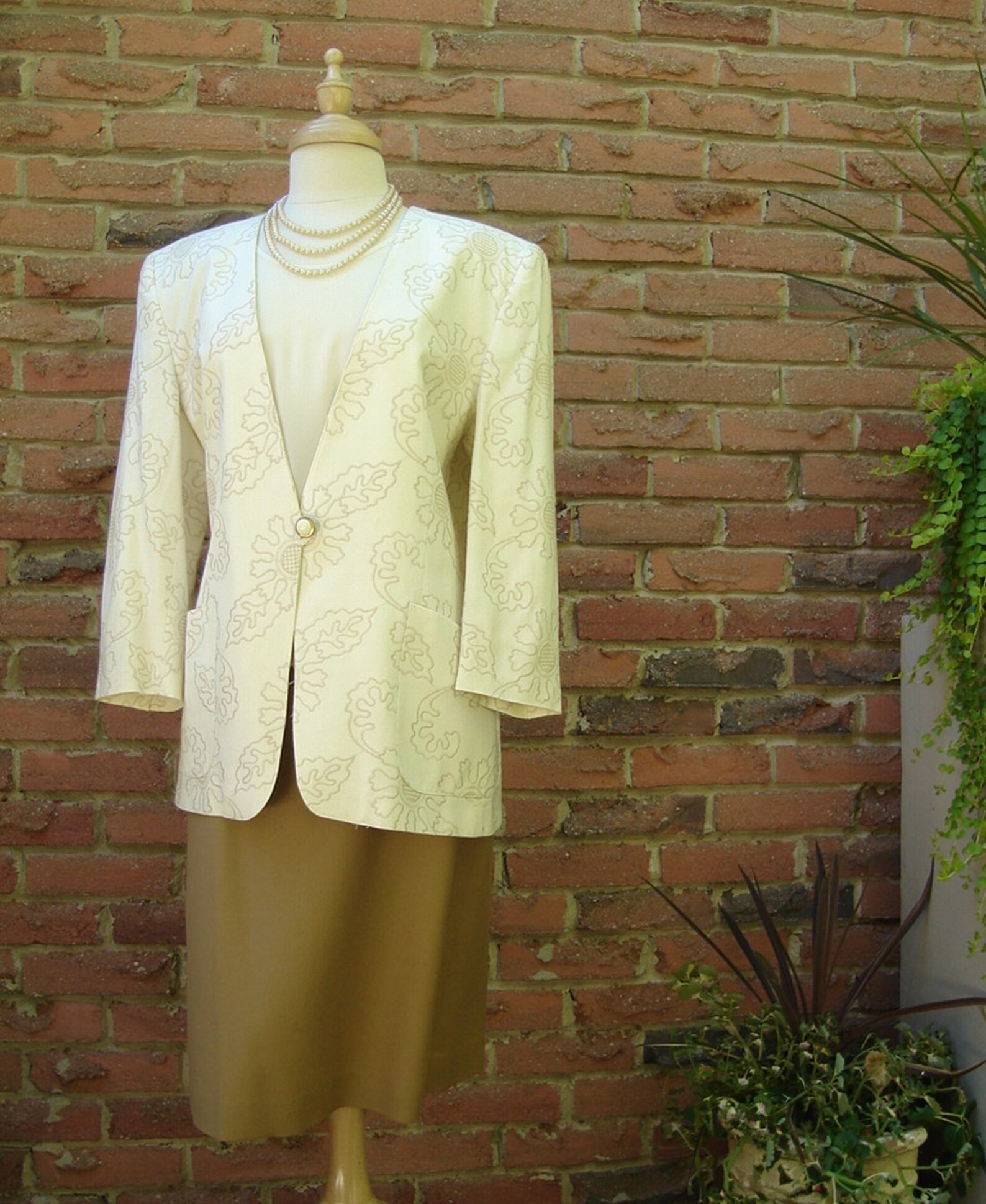 Ivory Couched Embroidered Suit Jacket - Etsy