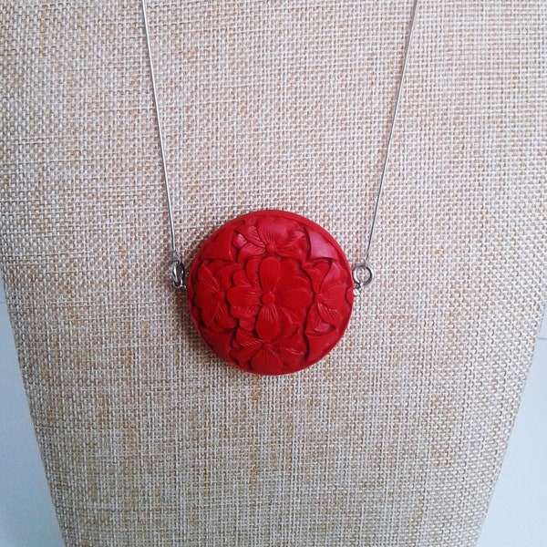Cinnabar Pendant - Etsy