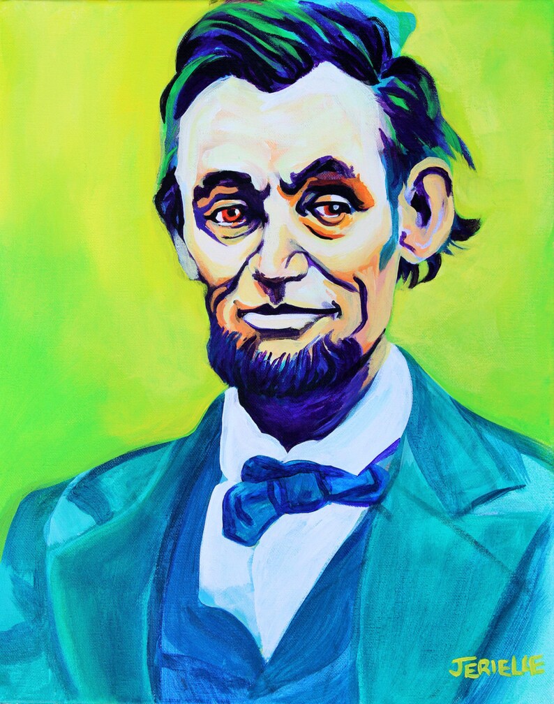 Abraham Lincoln Pop Portrait Original Painting, Kentucky Pop Art ...