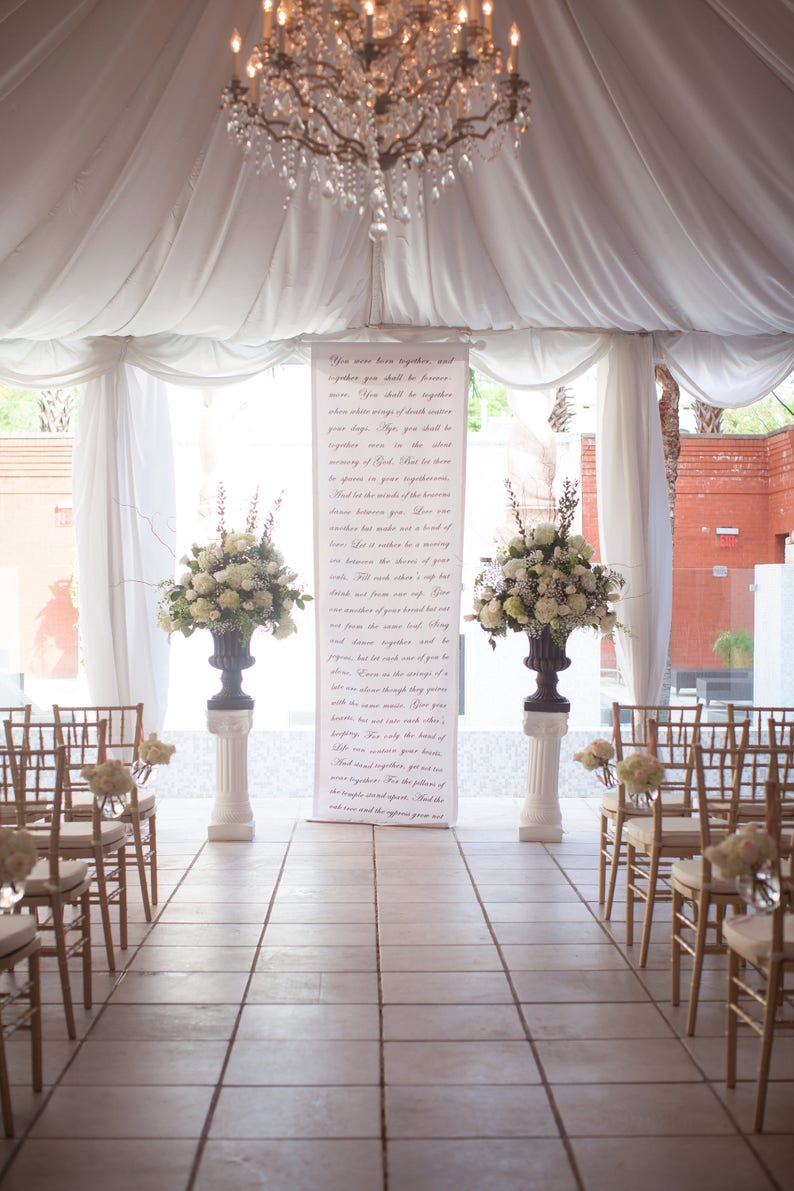 Handwritten Calligraphy Style Wedding Ceremony Backdrop Banner Aisle ...