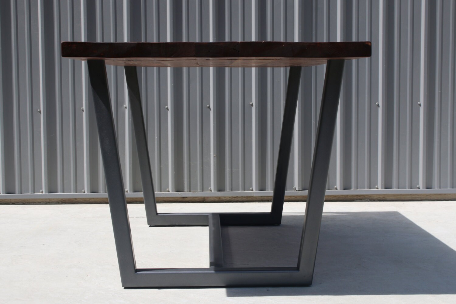 Reclaimed Wood Table With Industrial Square Tube Base - Etsy