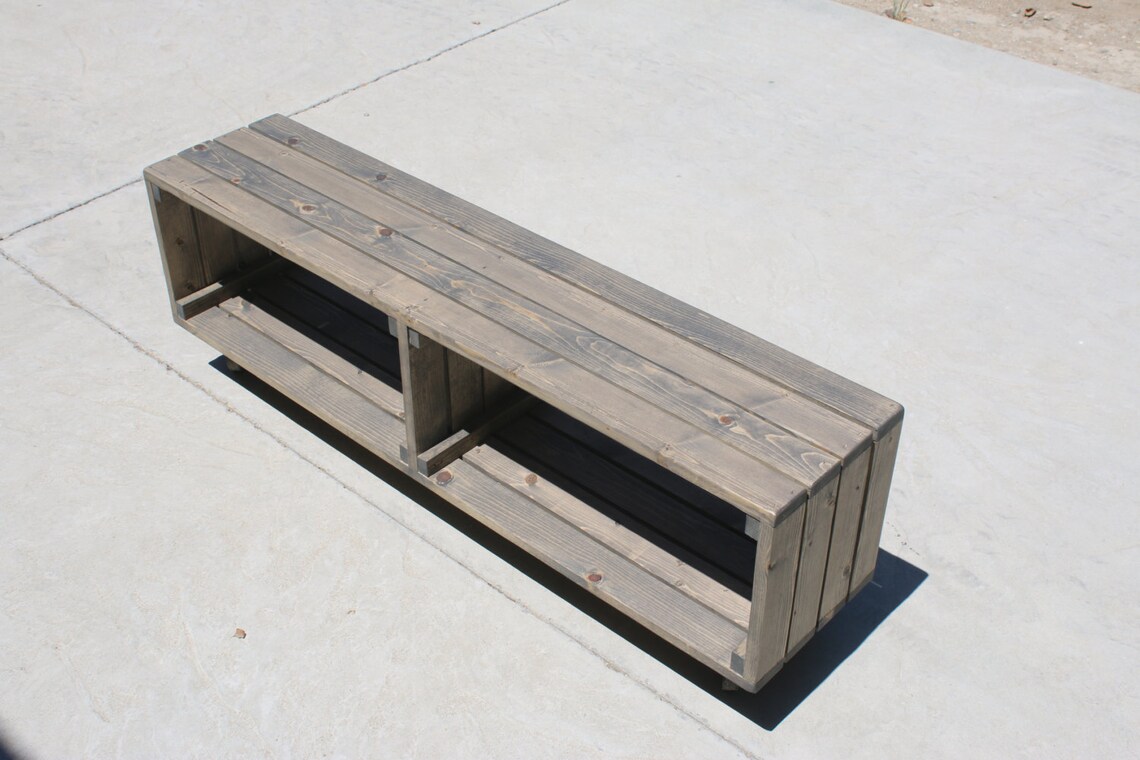 Rolling Coffee Table / Media Console With Storage - Etsy
