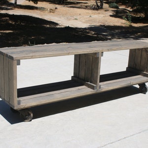 Rolling Coffee Table / Media Console With Storage - Etsy