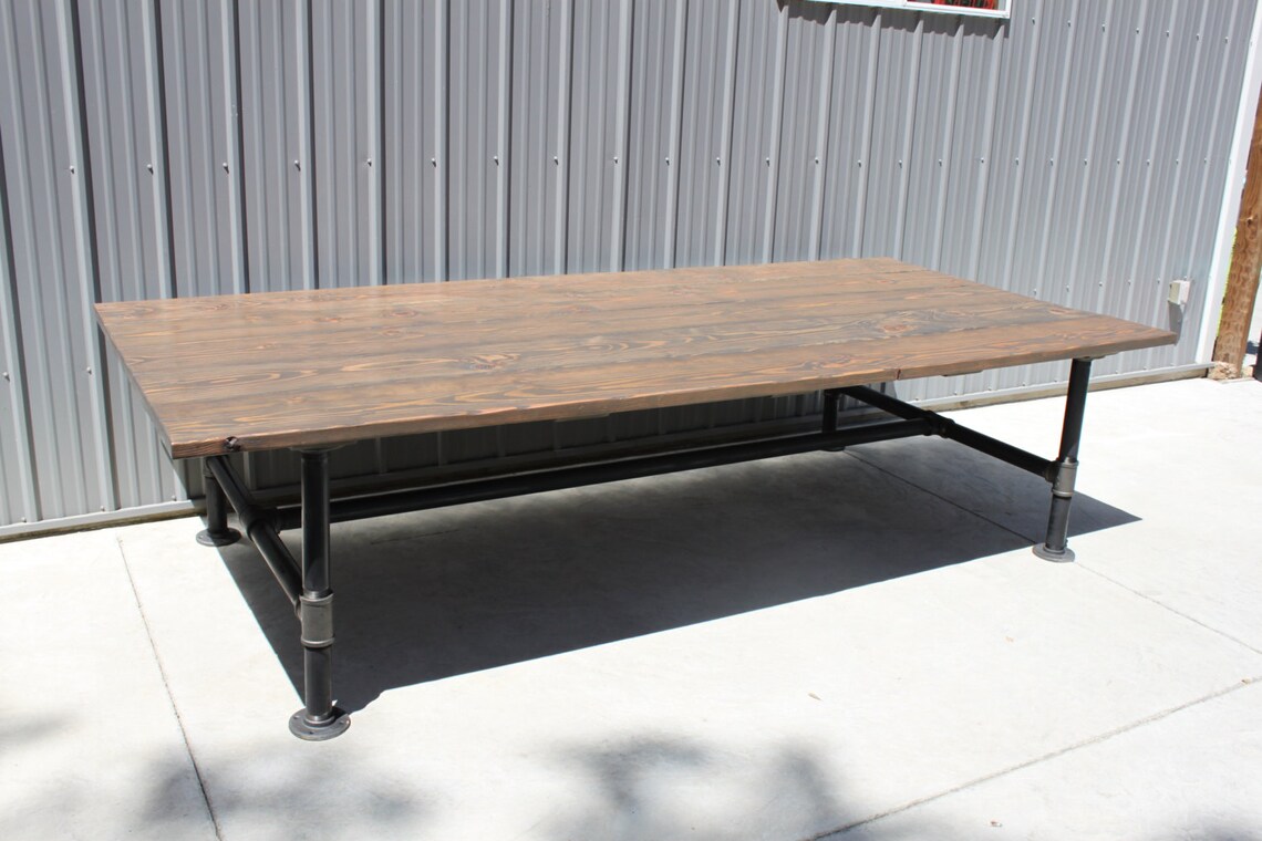 Rustic Reclaimed Wood Table With Industrial Pipe Legs - Etsy