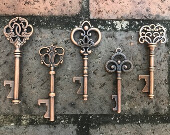 Skeleton Key Bottle Openers Bronze Assorted Designs | Etsy