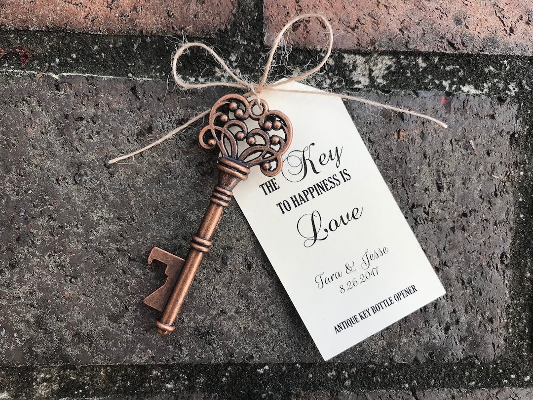 150 Skeleton Key Bottle Openers Customized Tags Personalized Printed ...