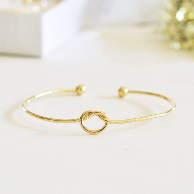 Knot Bracelet in Gold or Silver Tie the Knot Bridesmaid - Etsy