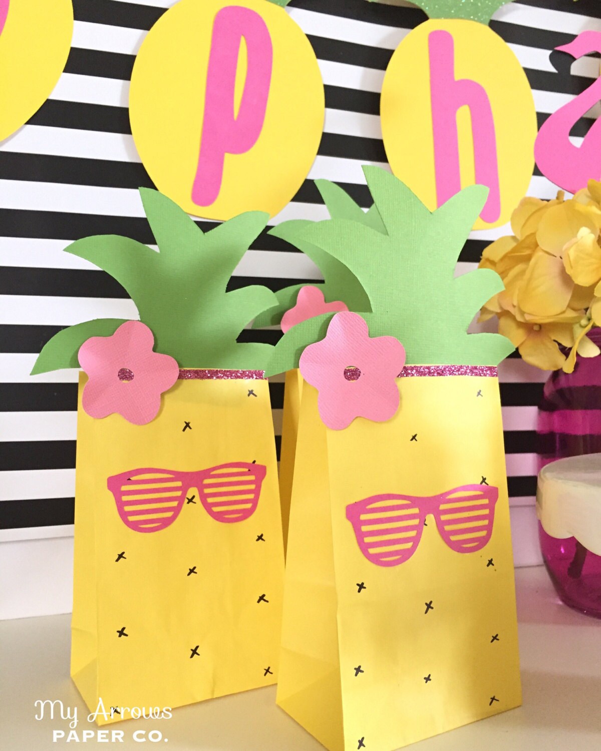 Pineapple and Pink Flamingo Party Printable Collection - Etsy